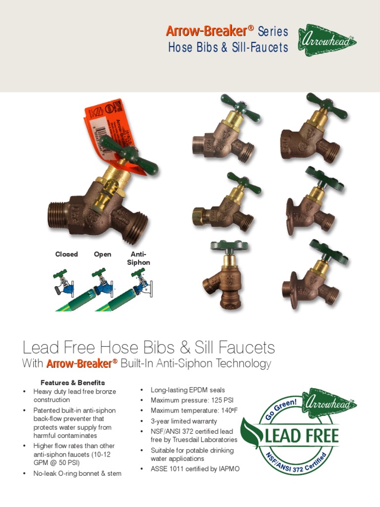 Lead Free Hose Bibs & Sill Faucets | PDF | Tap (Valve) | Hydraulic ...