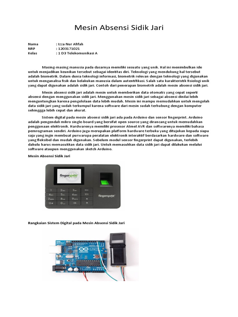 Mesin Absensi Sidik Jari dan Biometrik | PDF | Komputer