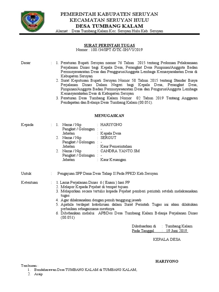 SPPD SPPD Dana Desa Tahap Ii | PDF