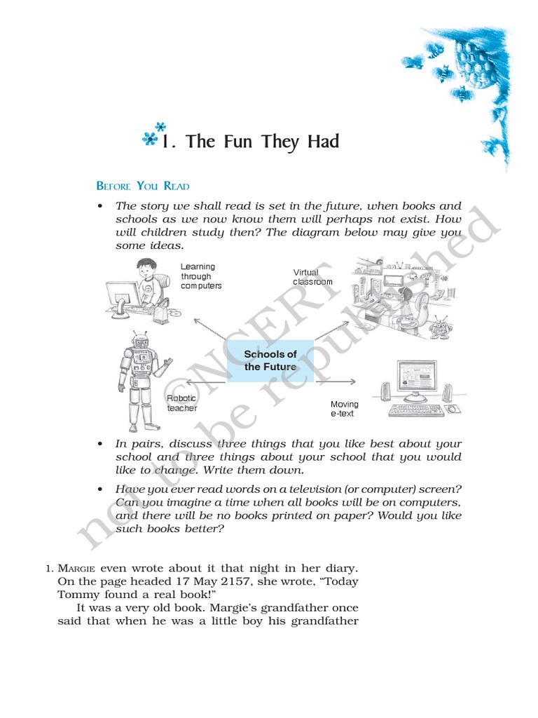 ©ncert Not To Be Republished: 1. The Fun They Had | PDF | Adverb ...