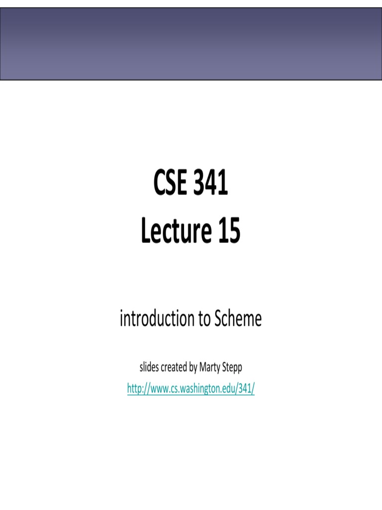 Introduction To Scheme: Slides Created by Marty Stepp | PDF | Scheme (Programming Language ...