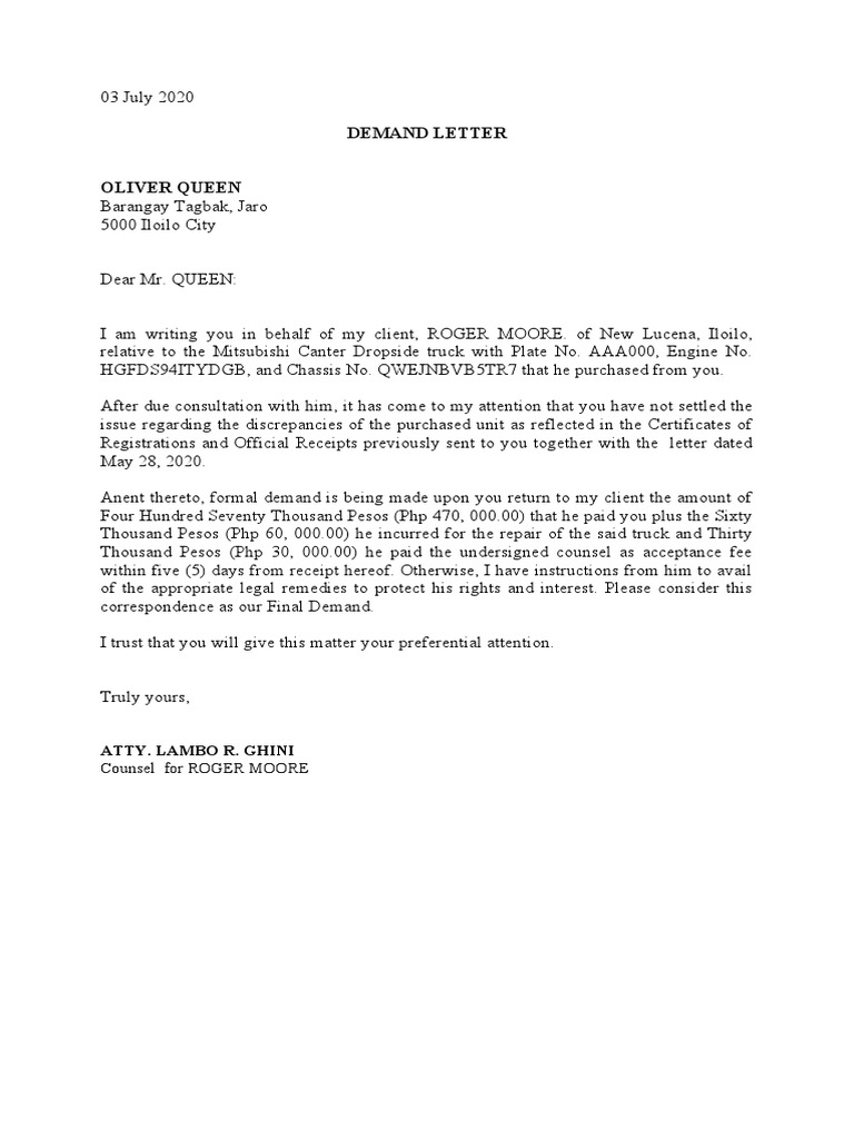 Demand Letter | PDF