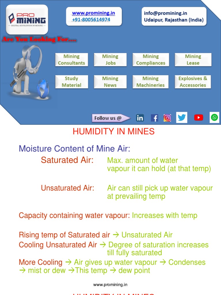 HUMIDITY IN MINES Promining - in | PDF | Humidity | Earth Sciences