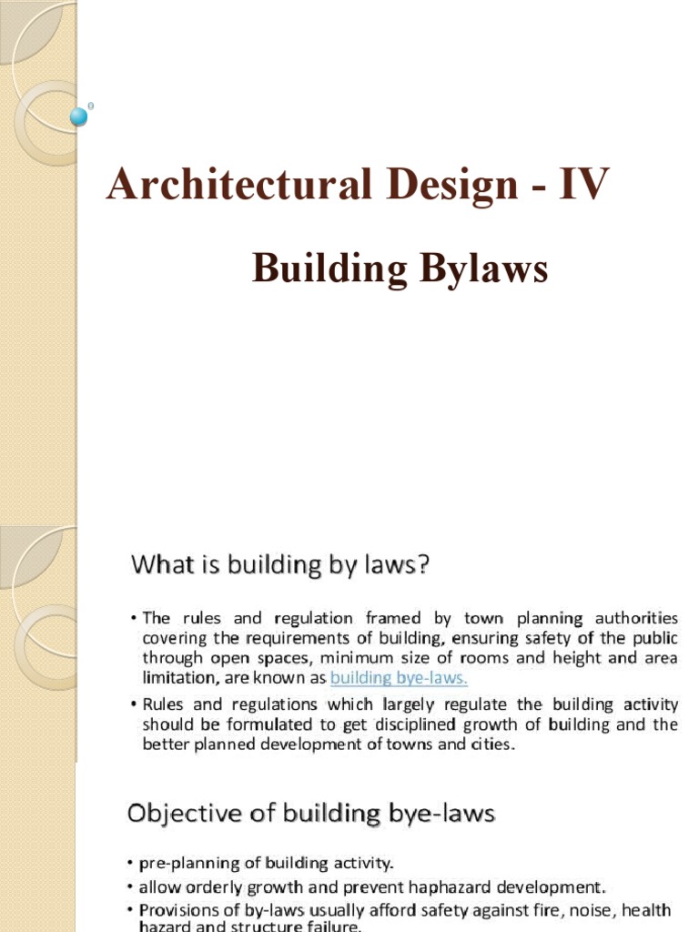 Architectural Design - IV: Building Bylaws | PDF | By Law | Nature