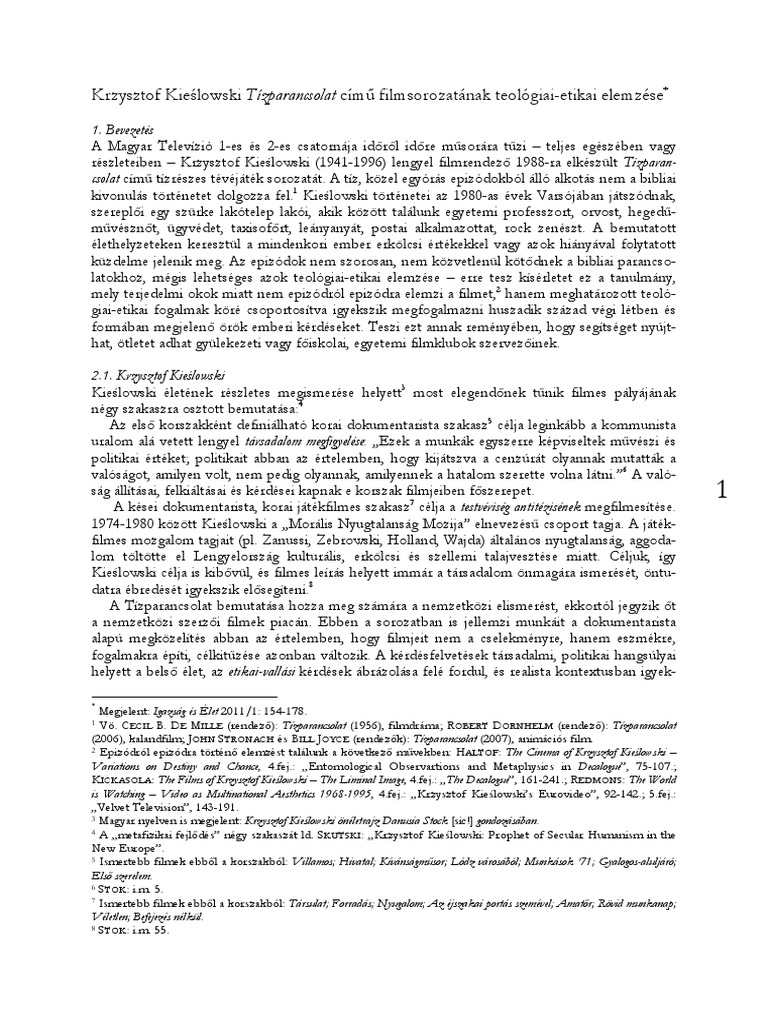 Kieslowski Dekalog PDF | PDF