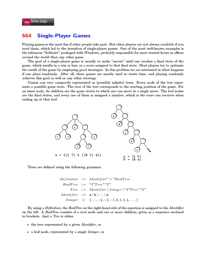 Single-Player Games | PDF | Sequence | Computer Programming