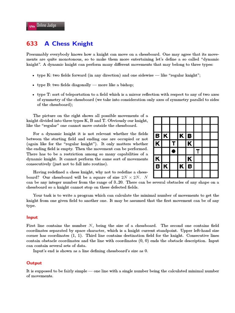 A Chess Knight: Input | PDF | Teaching Mathematics | Chess