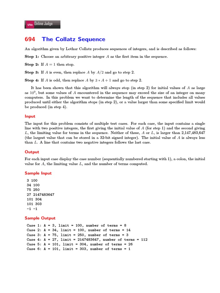 The Collatz Sequence: A + 1 and Go To Step 2 | PDF | Teaching Methods ...