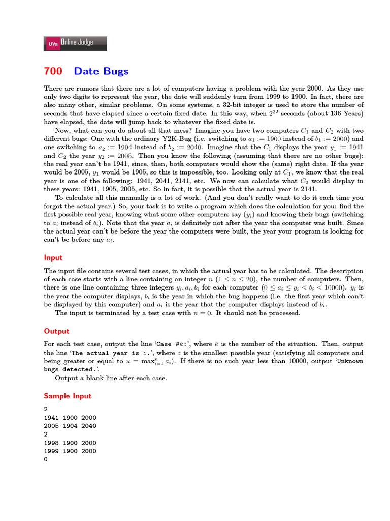 Date Bugs: Input | PDF | Applied Mathematics | Computing