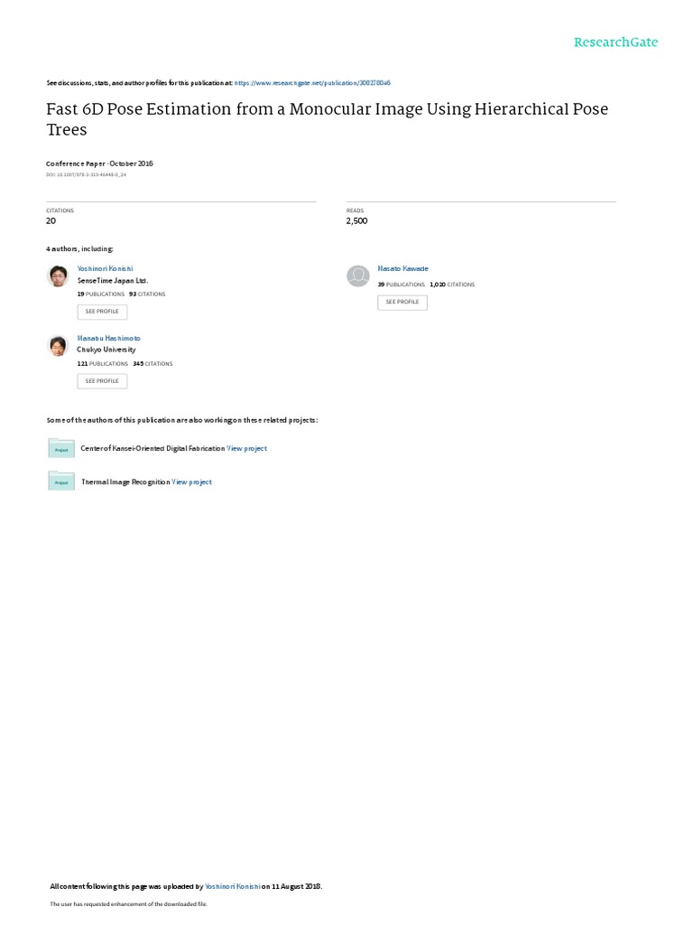 Fast 6D Pose Estimation From A Monocular Image Usi | PDF | Cartesian ...