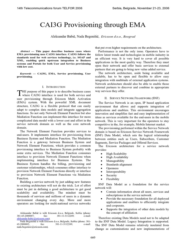 CAI3G Provisioning Through EMA | PDF | Xml Schema | Xml