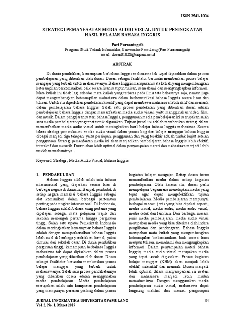 Strategi Media Audio Visual untuk Pembelajaran | PDF | Karier ...
