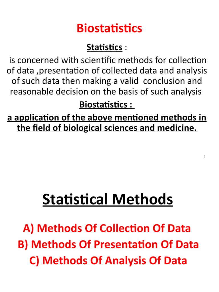 Biostatistics: Statistics | PDF | Probability Distribution | Level Of ...
