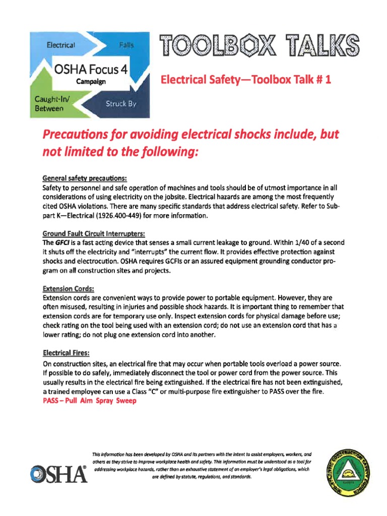 Electrical - Toolbox - Talks | PDF