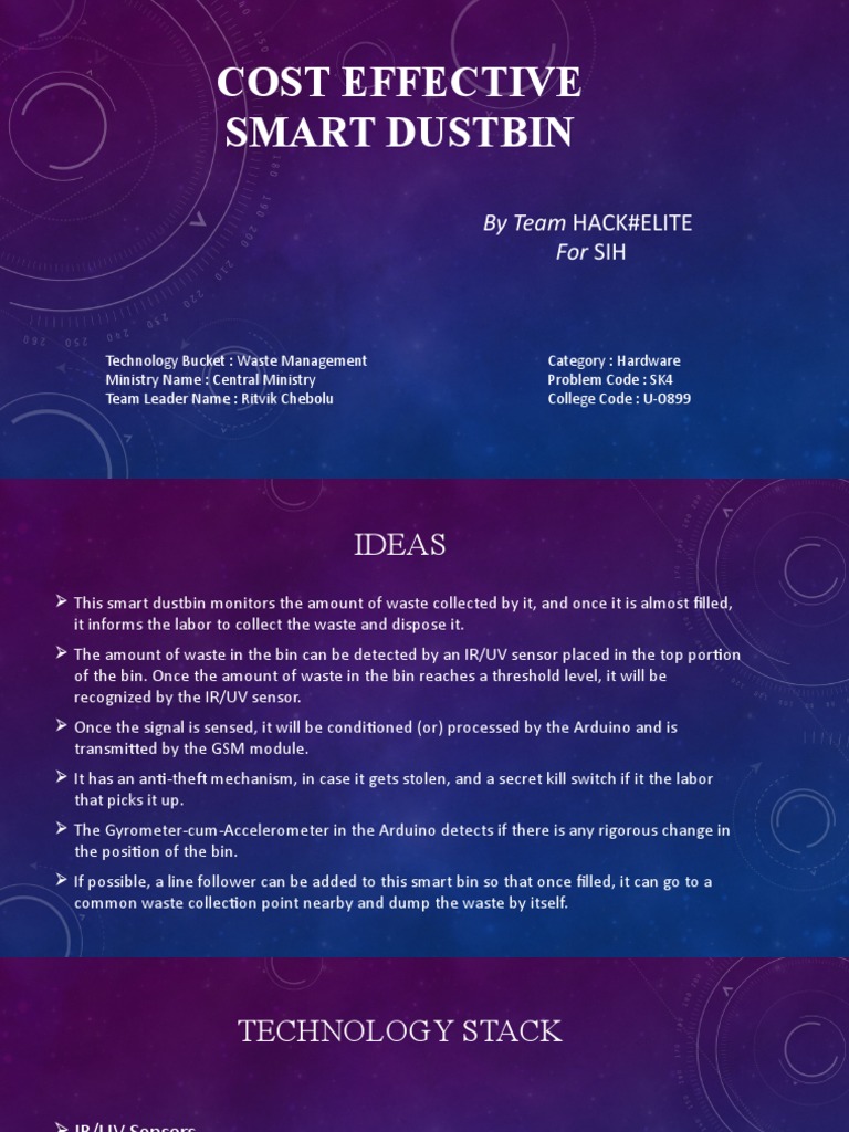 Cost Effective Smart Dustbin | PDF | Waste | Science