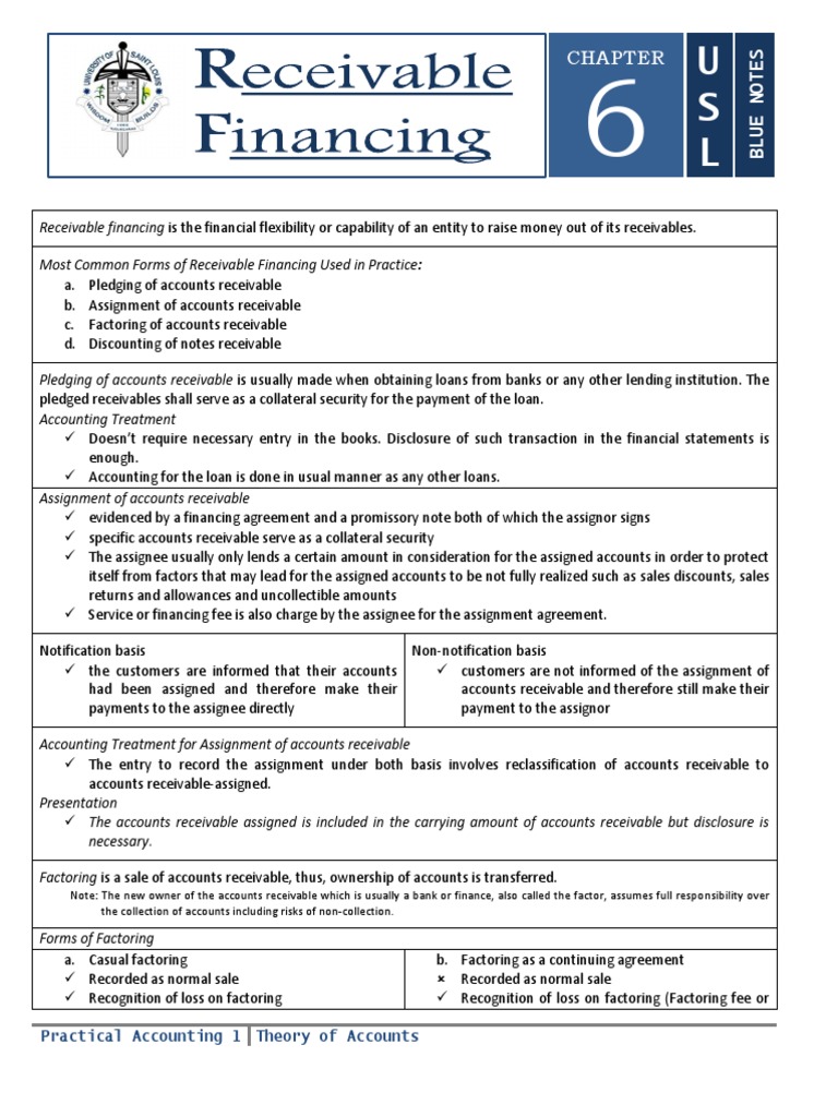 Receivable Financing | PDF | Factoring (Finance) | Discounting