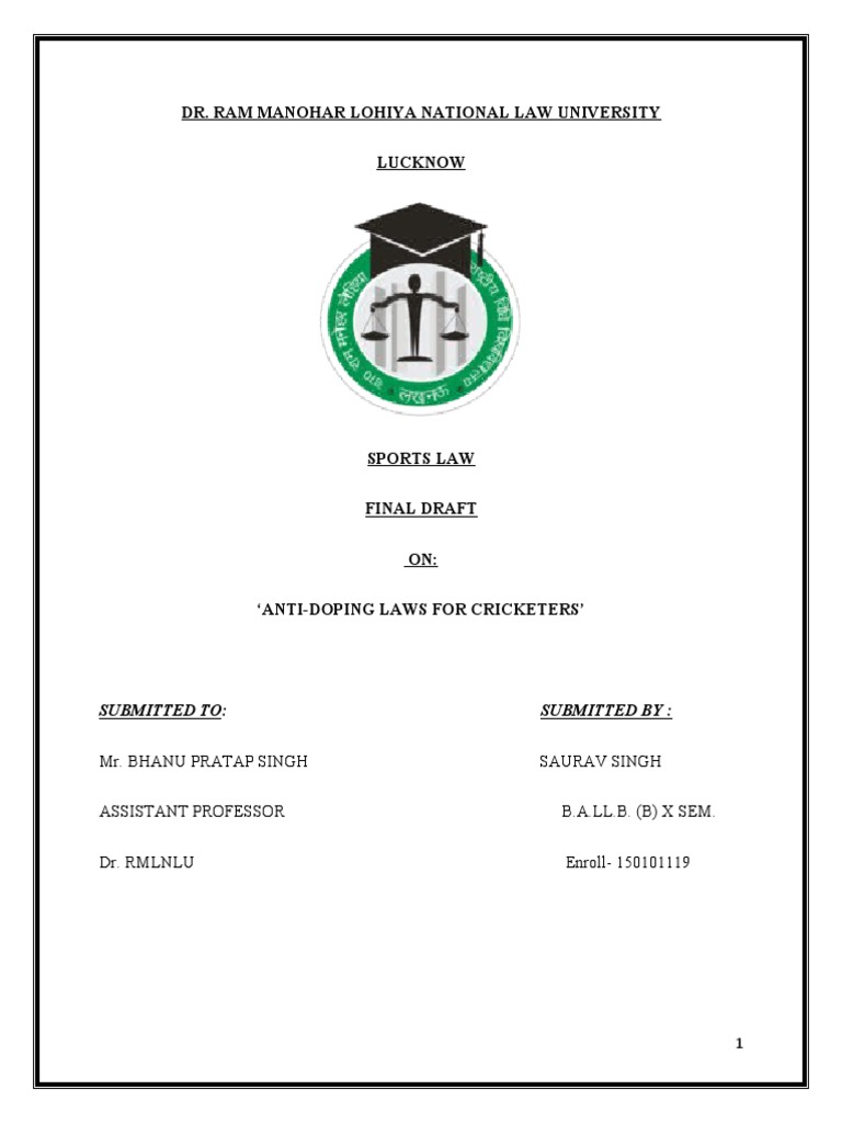 Exploring Anti-Doping Laws for Cricketers in India: An Analysis of the ...