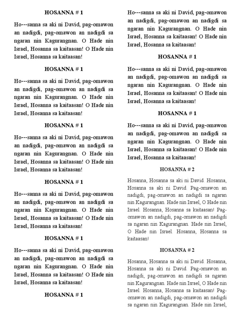 Hosanna Lyrics | PDF