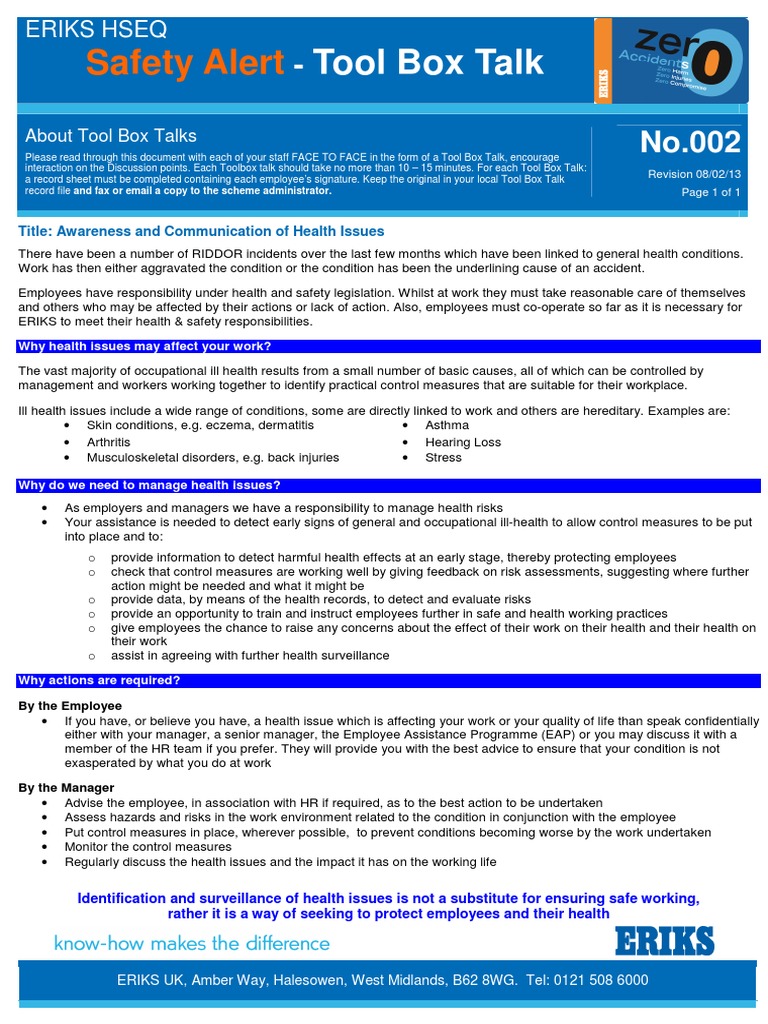 TBT Awareness-&-communication-of-Health-issues | PDF | Occupational ...