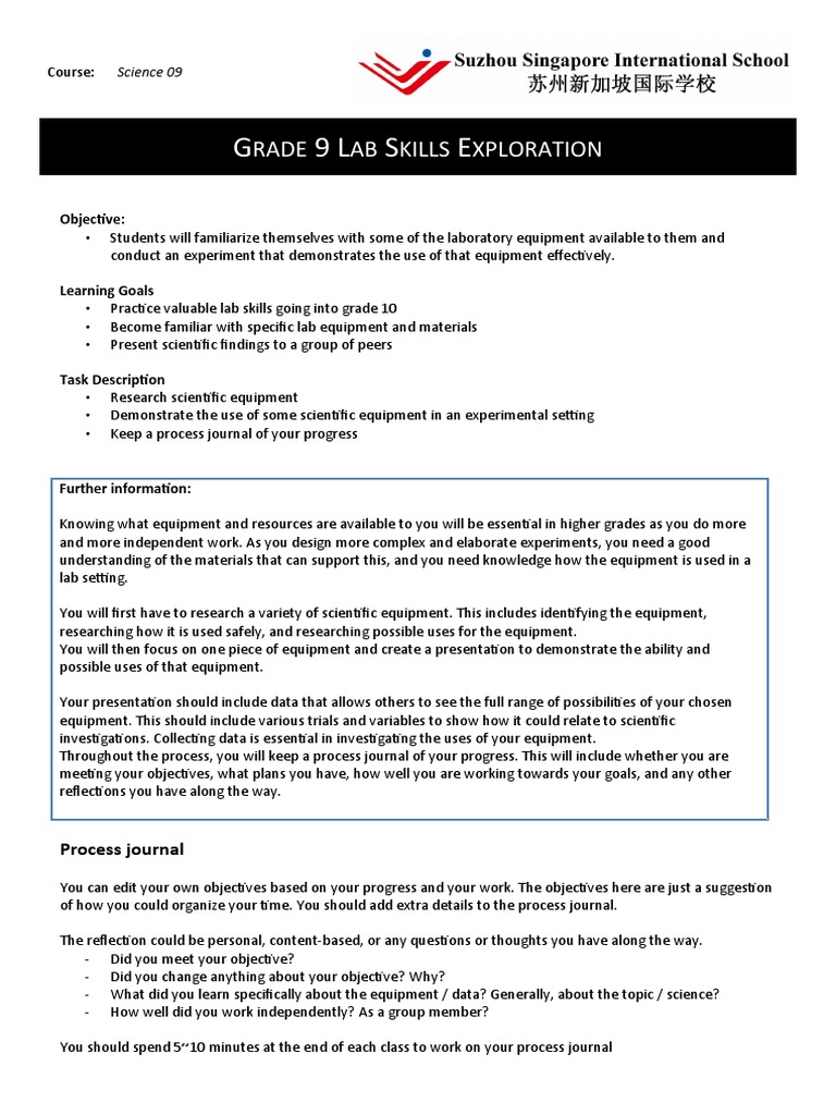 Grade 9 Lab Skills Exploration Guide | PDF | Emission Spectrum ...