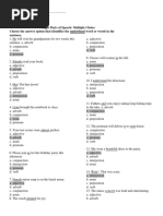 8 Partsof Speech Grammar Practice Test | PDF | Part Of Speech | Verb