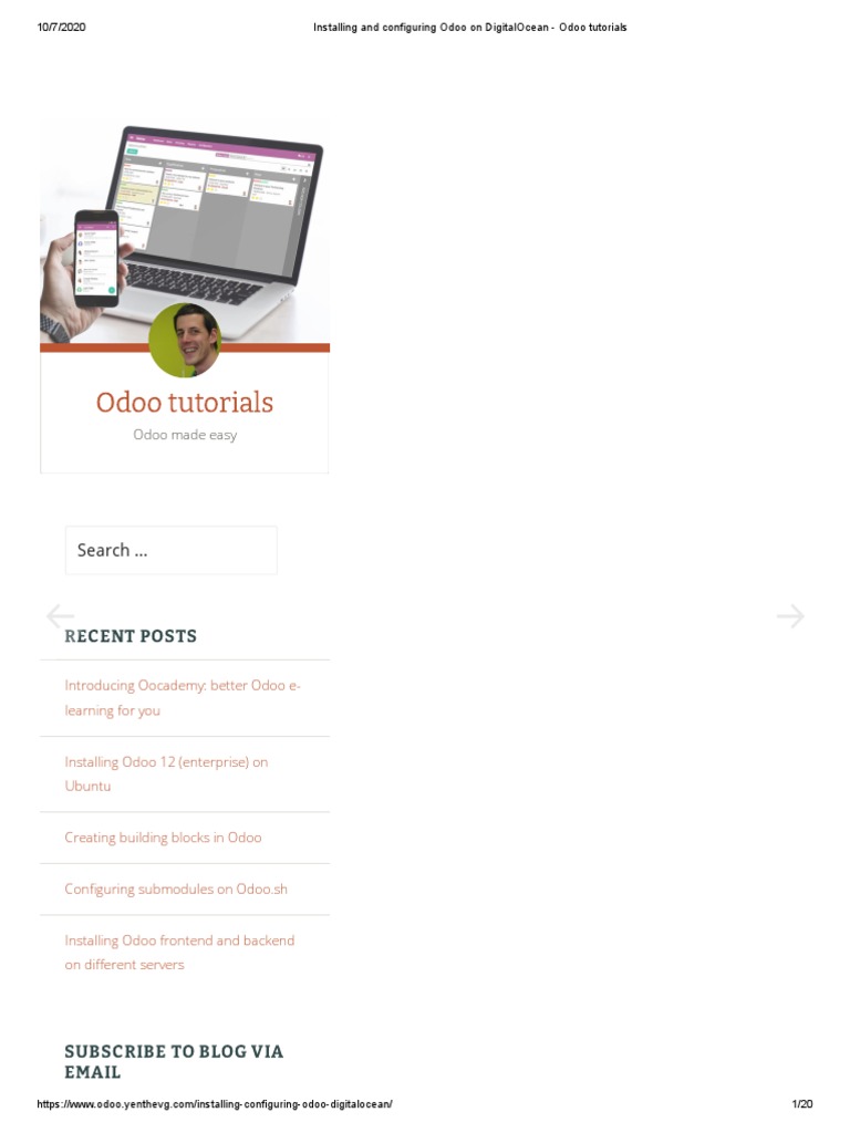 Installing and Configuring Odoo On DigitalOcean - Odoo Tutorials | PDF | Sudo | Secure Shell