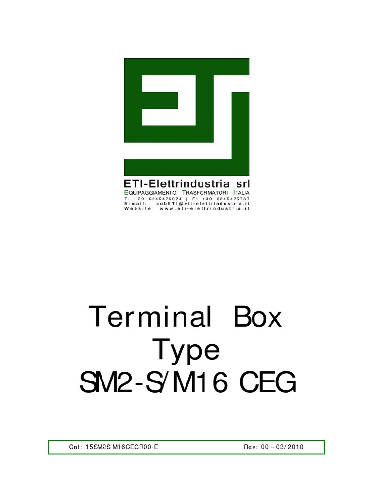 Terminal Box SM2-S/M16CEG Overview | PDF | Washer (Hardware ...