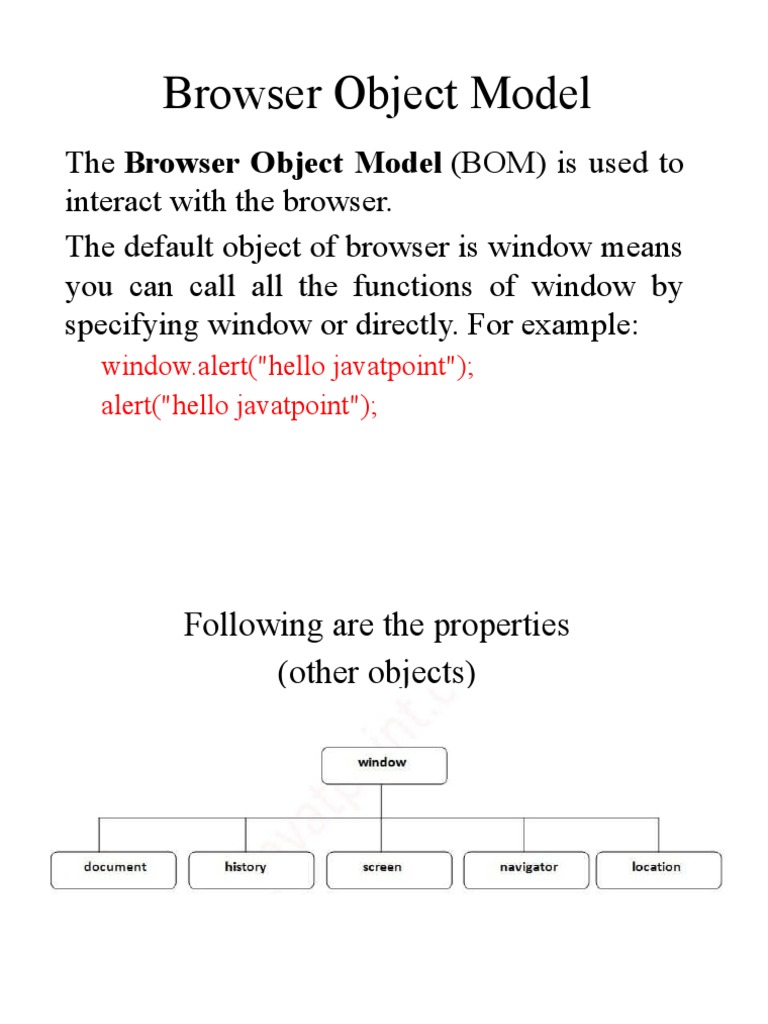 Browser Object Model Pdf Dialog Box Java Script 0305