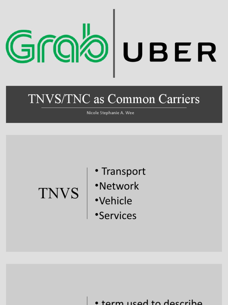 TNVS and TNC Common Carrier Status | PDF | Transport | Social Institutions