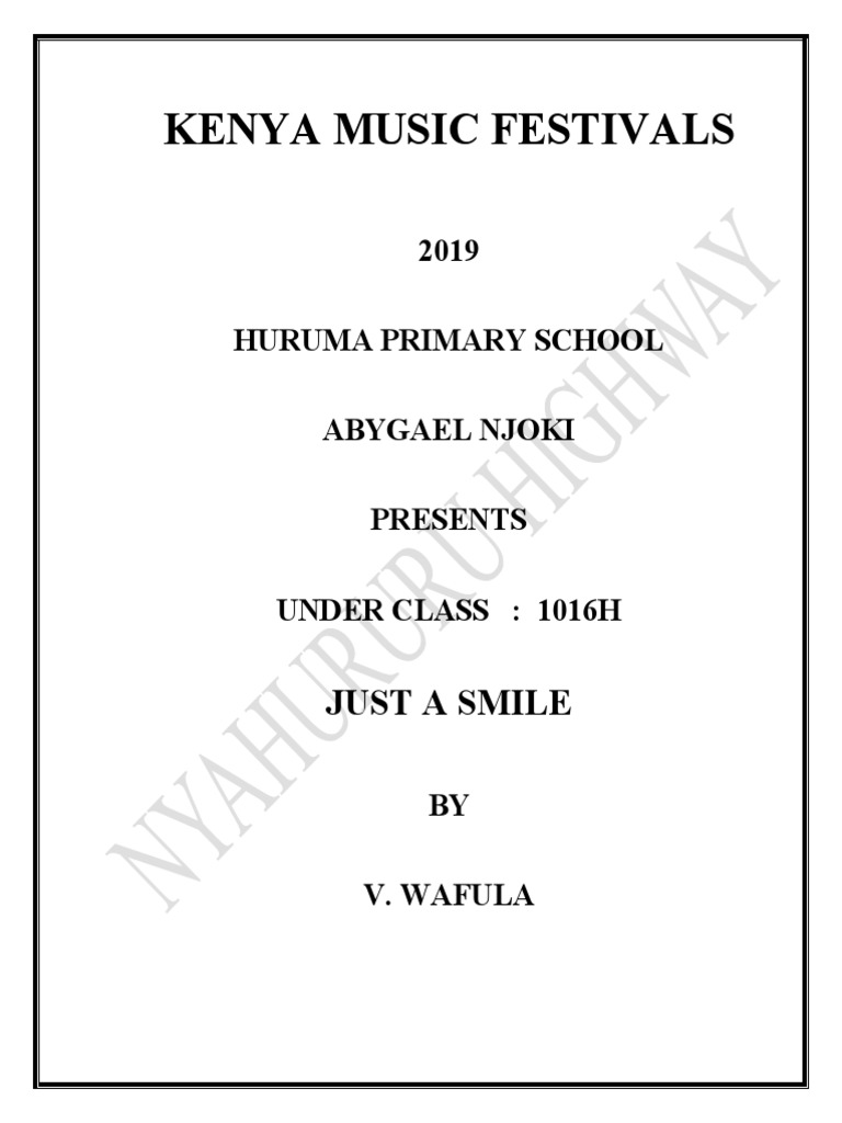 Kenya Music Festivals: 2019 Huruma Primary School Abygael Njoki ...