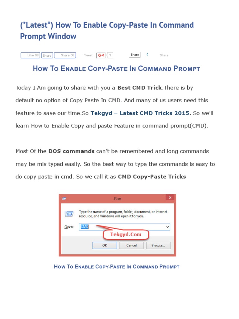Latest - ) How To Enable Copy-Paste in Command Prompt Window - TekGyd ...