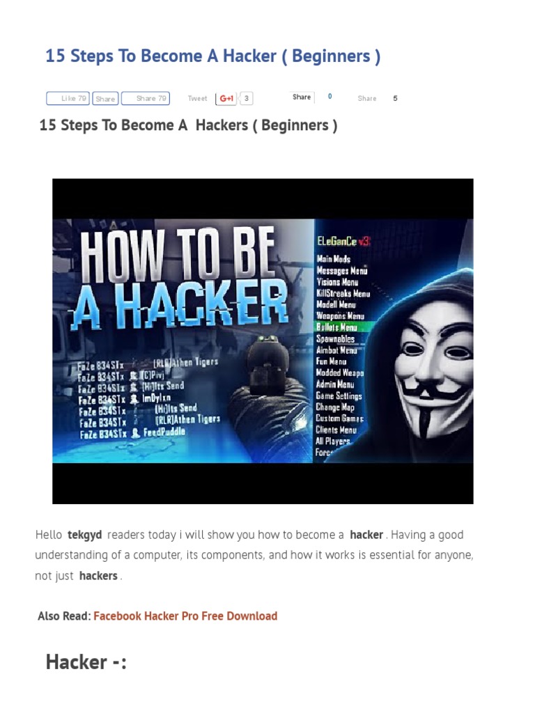 15 Steps To Become A Hacker (Beginners) - TekGyd Best Tech Tips ...