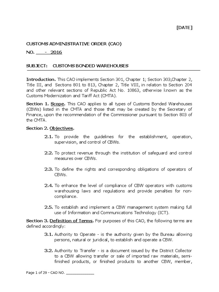 CMTA CAO Draft Final CBW 2016-12.01 | PDF | Business | Government
