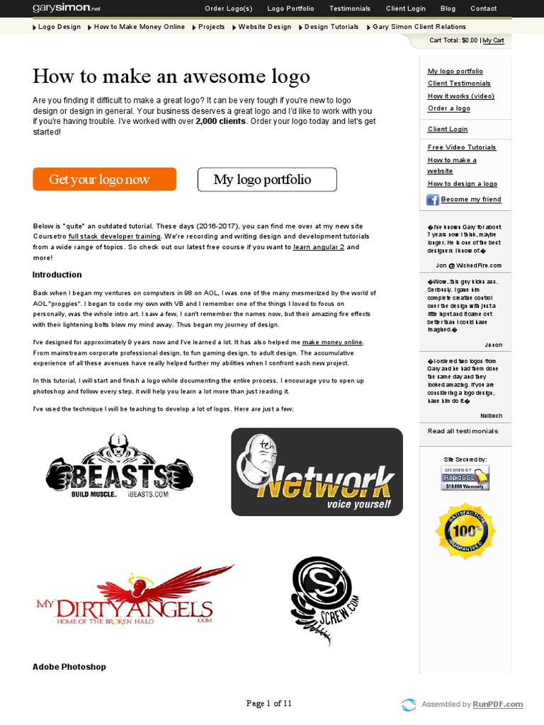 How To Make An Awesome Logo: Get Your Logo Now | PDF | Adobe Photoshop ...