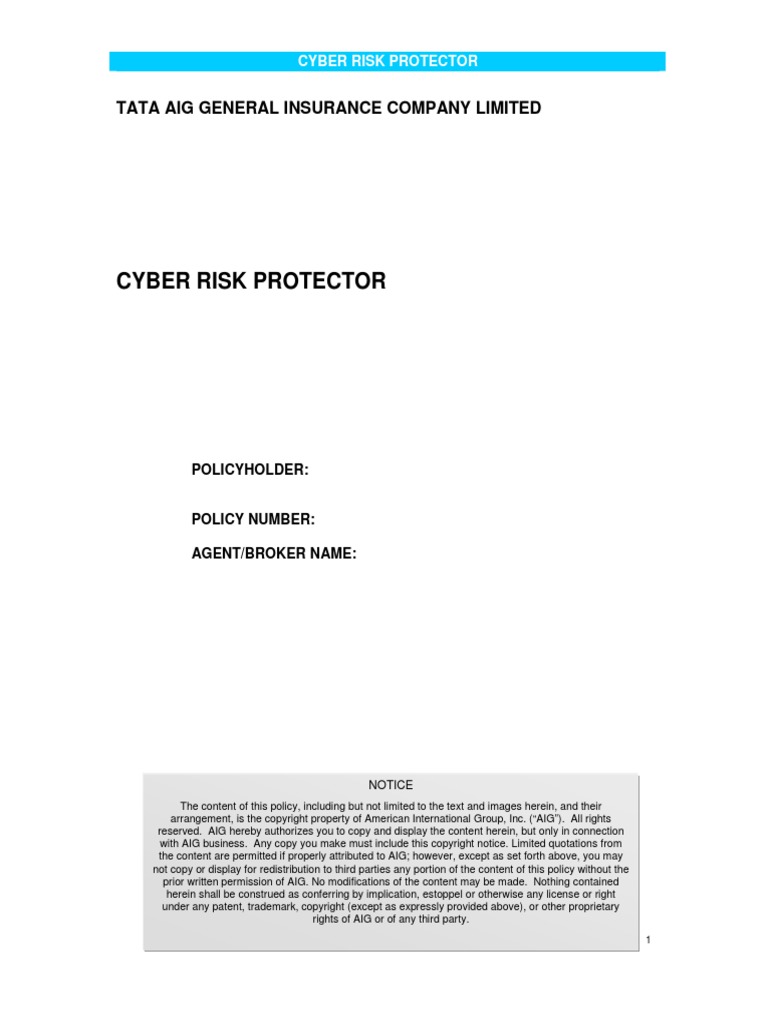 Cyber Risk - Policy Wording | PDF | Insurance | Information Privacy