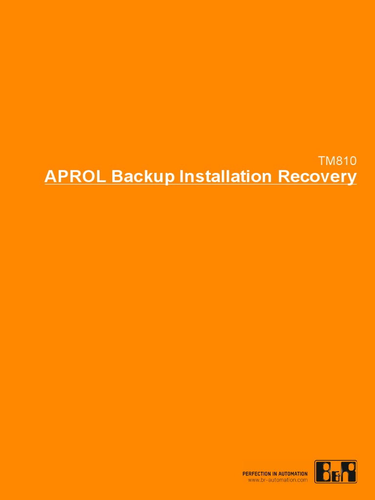 TM810TRE.30-ENG APROL Setup Configuration Recovery | PDF | Booting | Installation (Computer ...