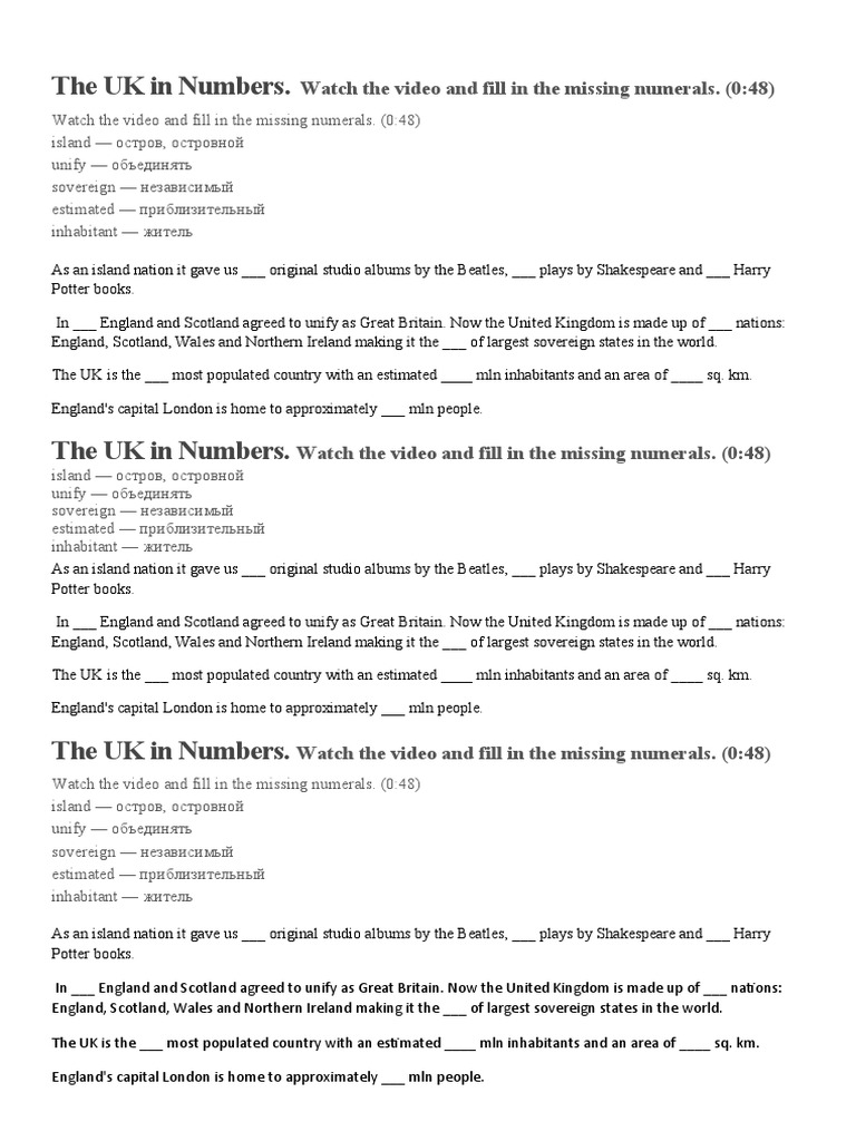 F8 U1 The UK in Numbers | PDF