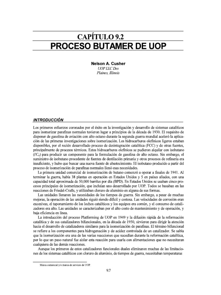 Proceso Butamer de Uop | PDF