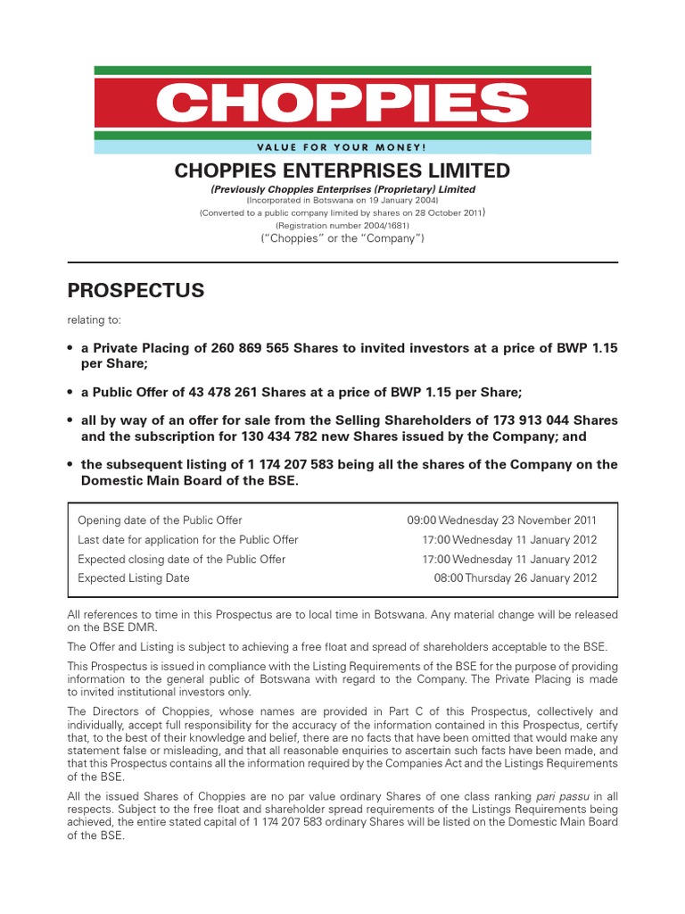 2012 IPO Prospectus PDF | PDF | Retail | Stocks