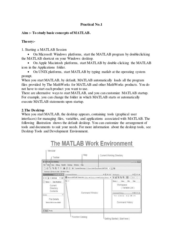 Practical No.1 Aim:-To Study Basic Concepts of MATLAB. Theory | PDF | Discrete Fourier Transform ...