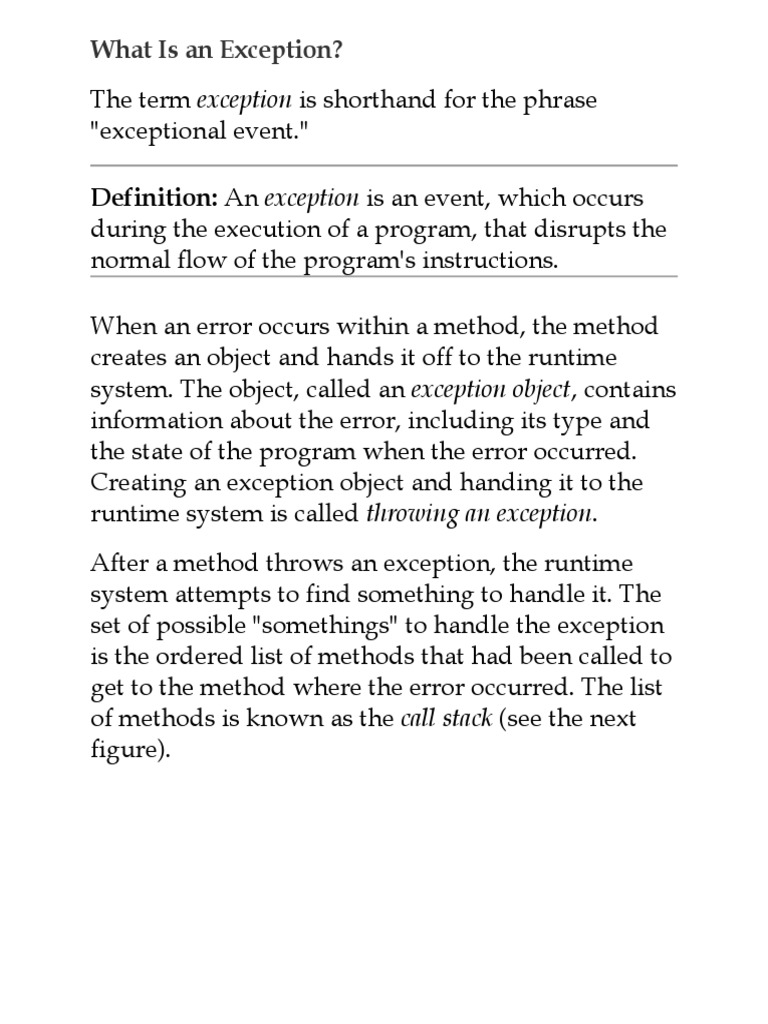 What Is An Exception | PDF | Class (Computer Programming) | Programming Paradigms