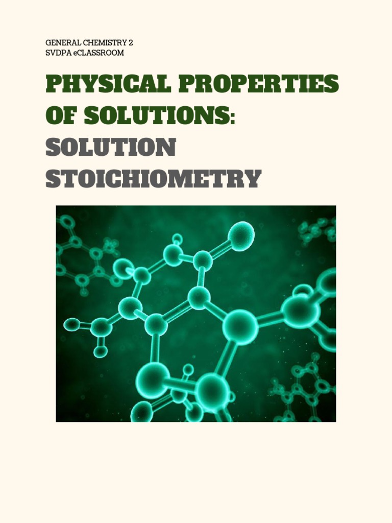 Chemistry Solution Stoichiometry | PDF | Teaching Methods & Materials | Technology & Engineering