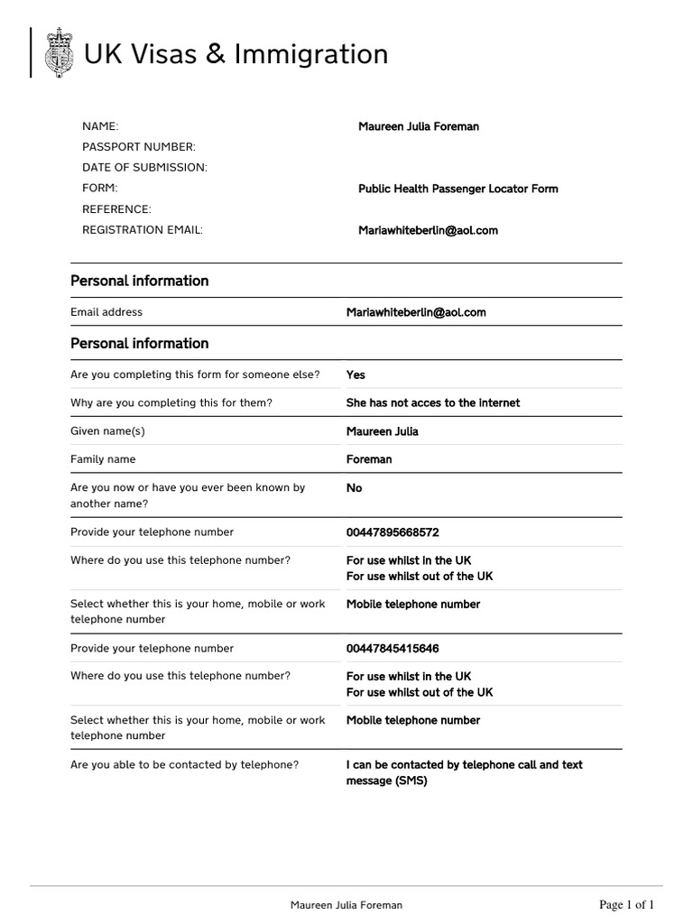 Foreman Maureen Julia 2020-08-06-08-00 Incomplete Application | PDF