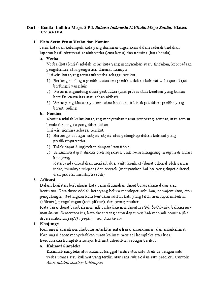 Kata Serta Frasa Verba Dan Nomina | PDF