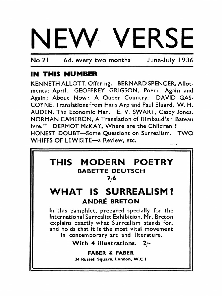 New Verse: This Modern Poetry | PDF | Surrealism | Poetry
