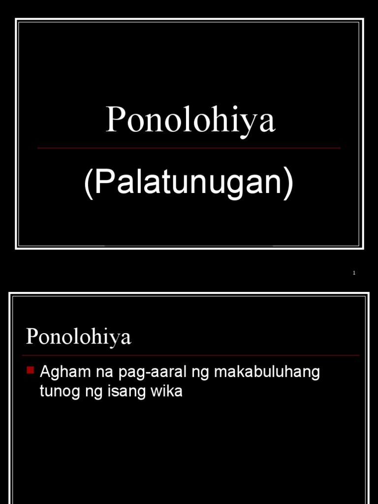 Ponolohiya | PDF