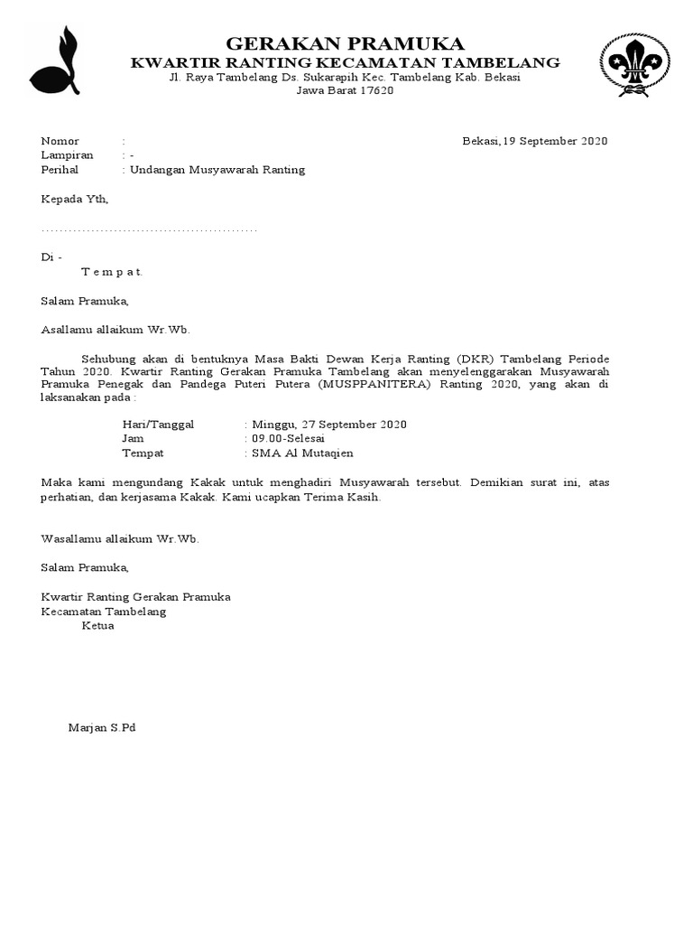 Undangan Musran 2020 | PDF