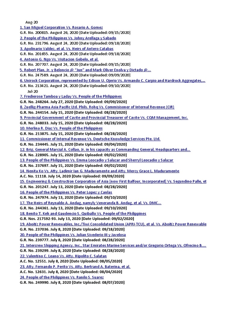 Revised Bar Ops Cases 2017-2020 | PDF | Government | Philippines