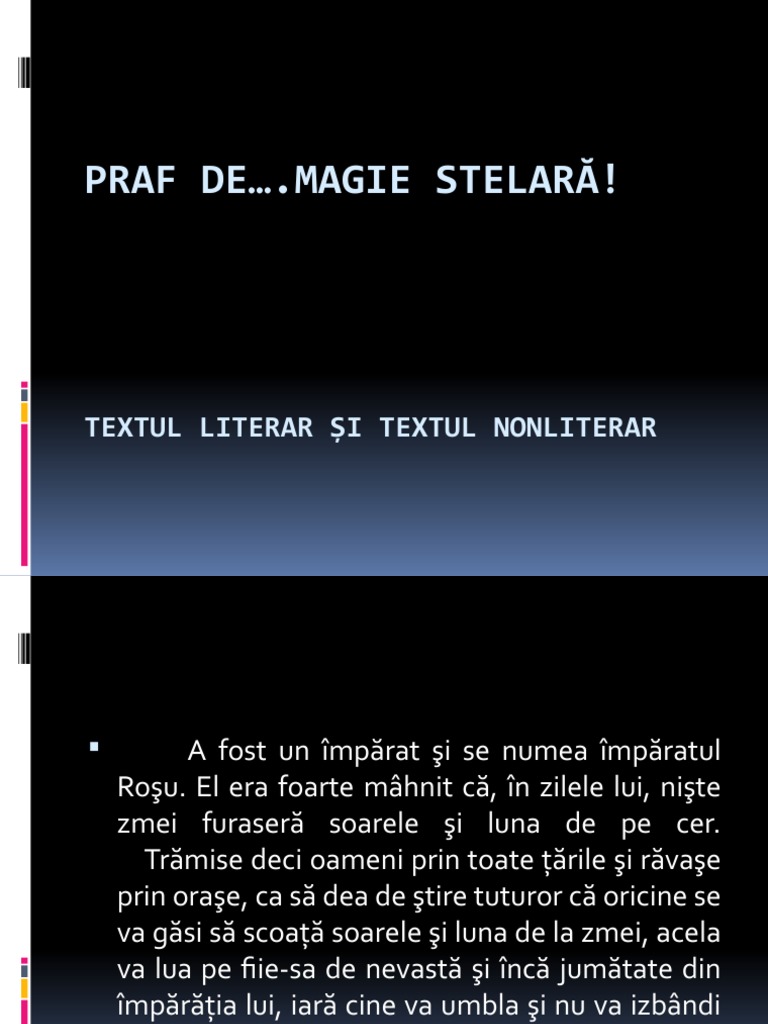 Text Literar Si Text Nonliterar 1 | PDF