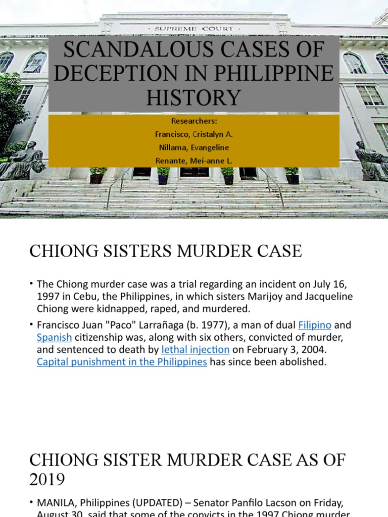 Scandalous Cases of Deception in Philippine History | PDF